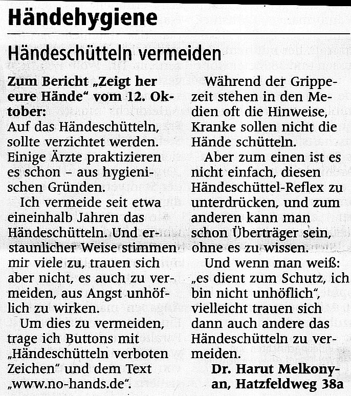 No-Hands - Leserbrief